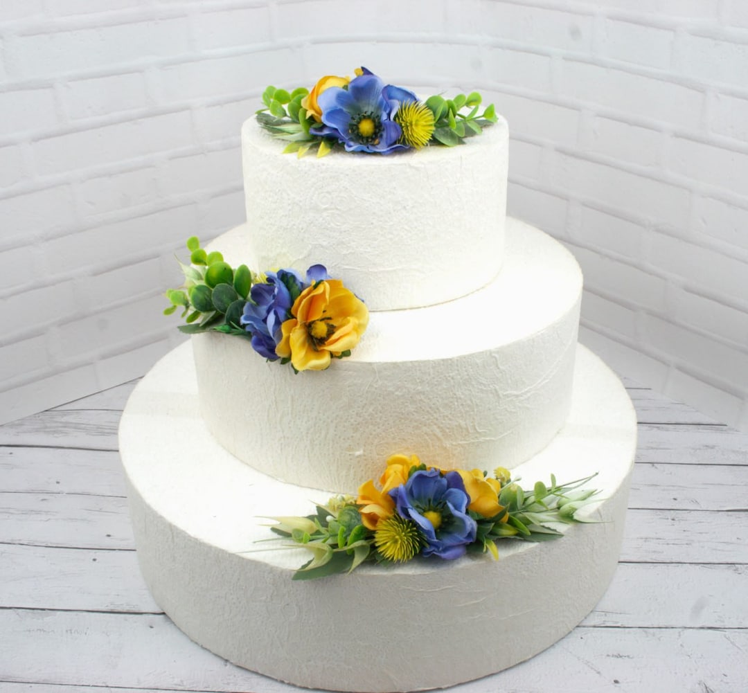 Rustic Blue Anemone Wildflower Cake Topper for Weddings and Baptisms - Etsy