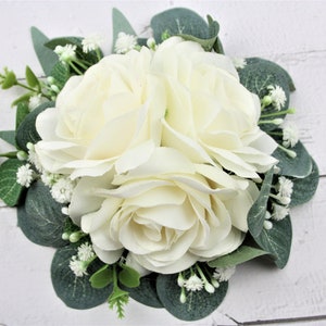 White Rose Cake Topper Floral Wedding Cake Topper Wedding Cake Flowers ...