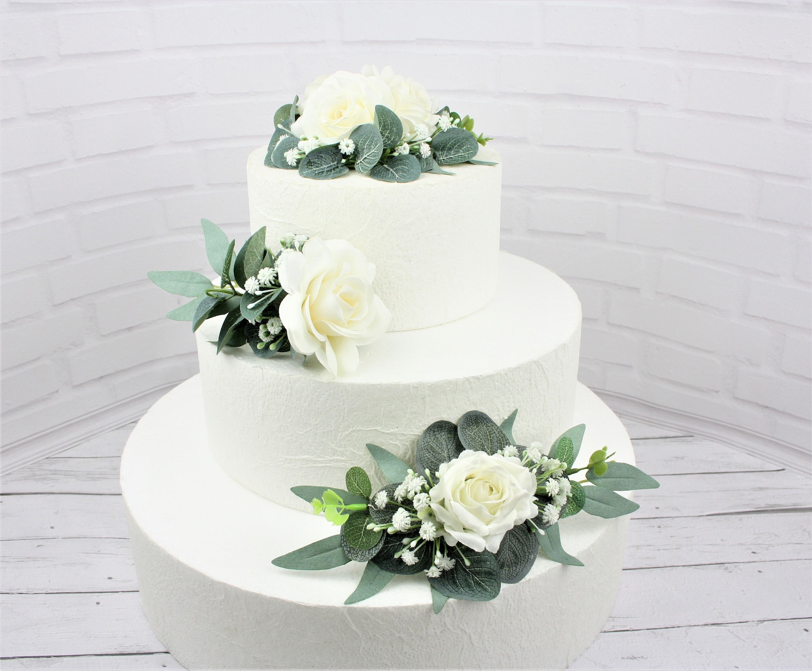 White Rose Cake Topper Floral Wedding Cake Topper Wedding Cake Flowers ...