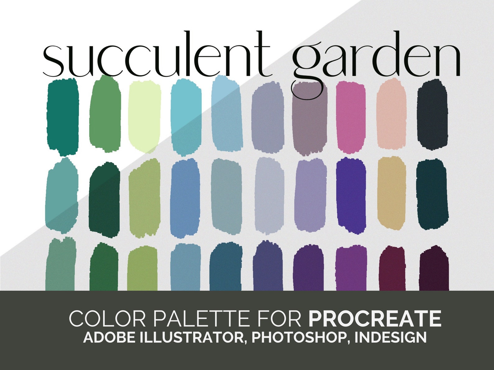 Succulent Color Palette for Procreate and Adobe - 30 Color Swatches ...