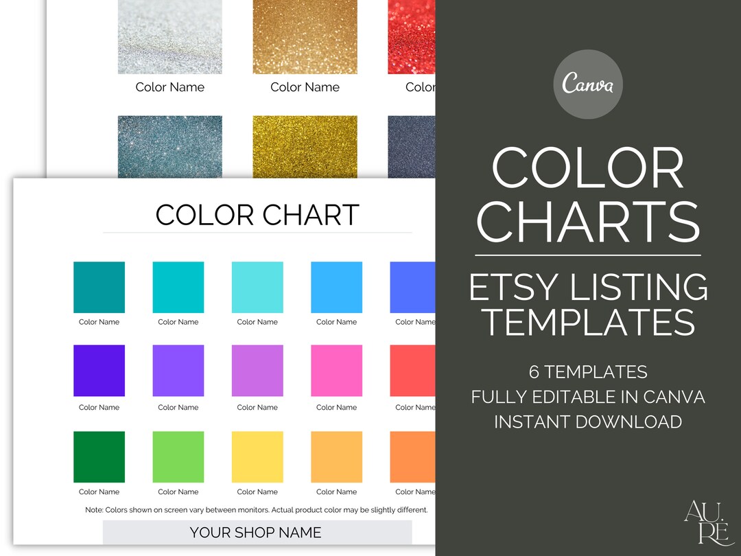 Customizable Color Chart for Product Listings Fully Editable Canva ...