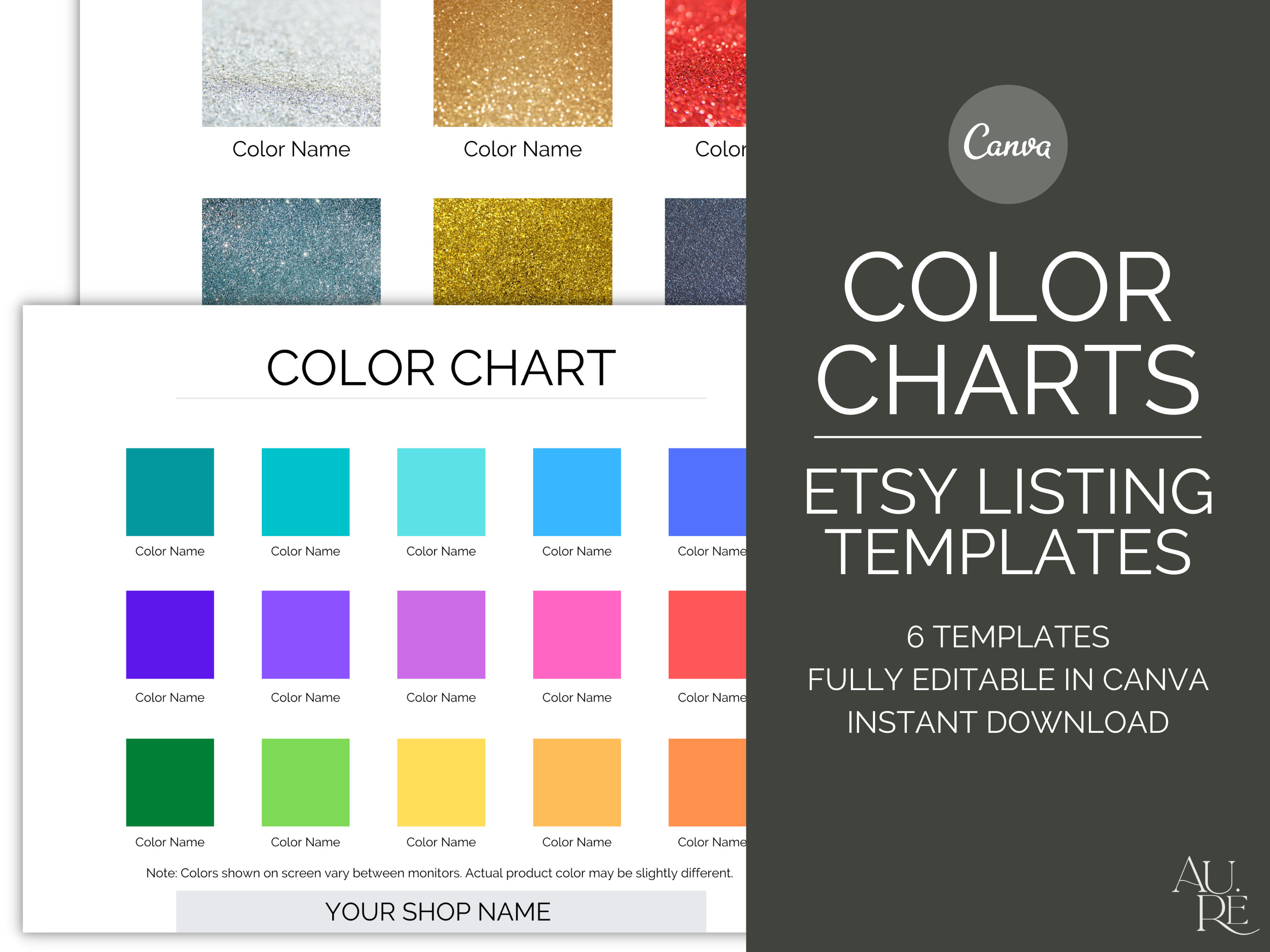 Customizable Color Chart for Product Listings: Editable Canva Template ...