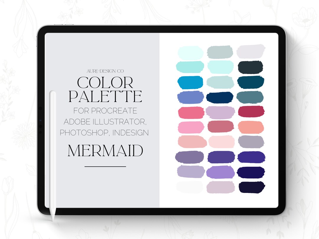 Mermaid Color Palette for Procreate - Summer Color Swatches for Adobe ...