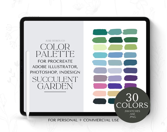 Plants and Pots, Procreate Color Palette, 30 Swatches, Instant Download ...