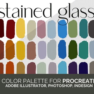 Procreate Color Palette, Stained Glass Color Palette, Swatches for ...