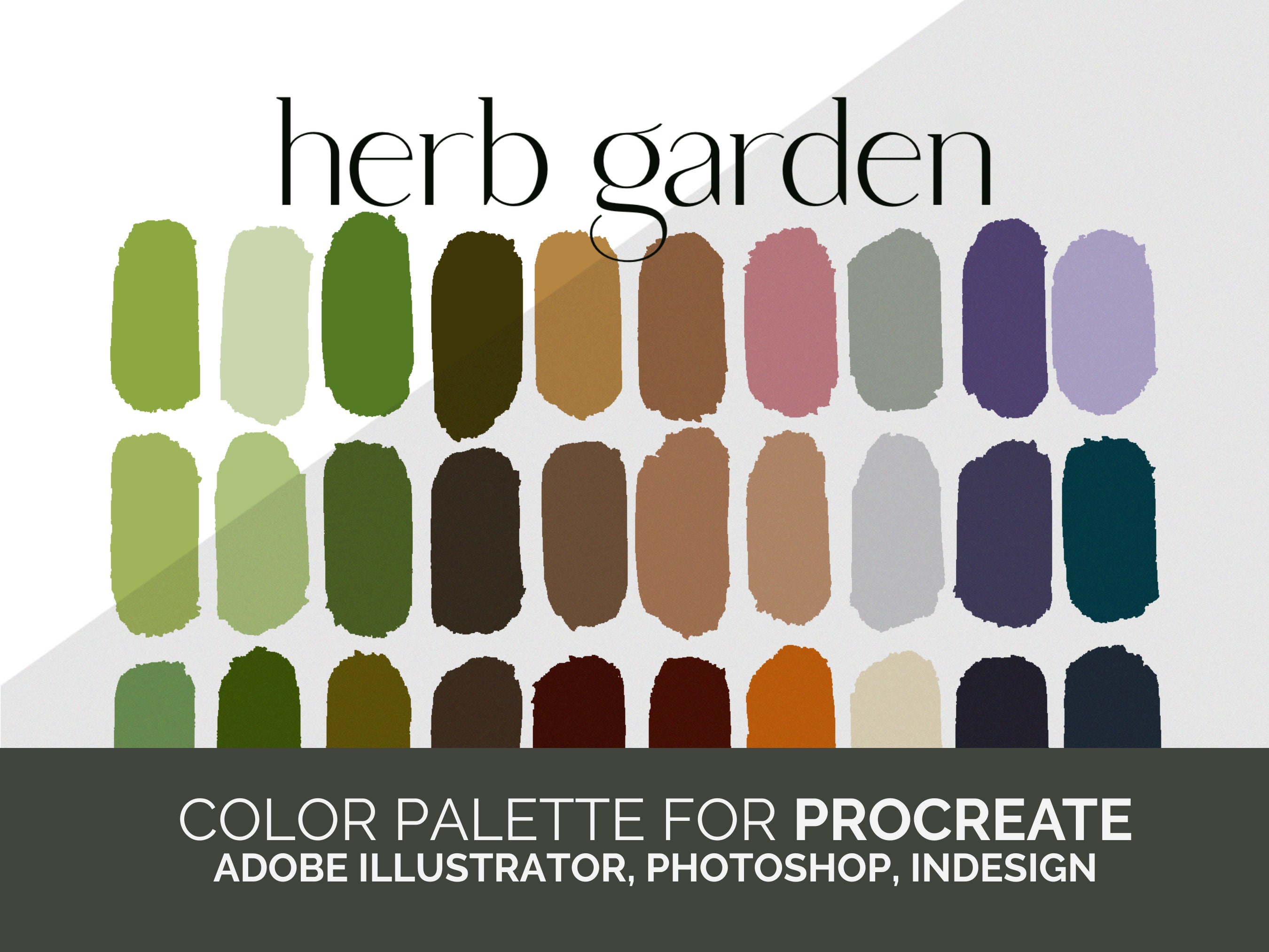 Herb Garden Color Palette for Procreate, Adobe Illustrator, Photoshop ...