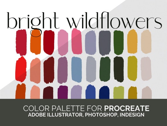 Bright Wildflowers Color Palette for Procreate 30 Floral - Etsy