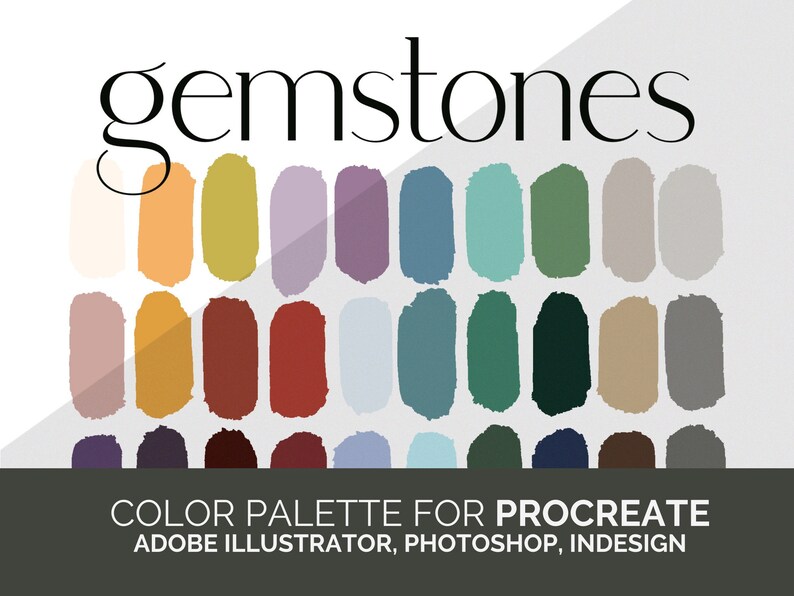 Gemstones Color Palette for Procreate - Gemstones Color Swatches for ...