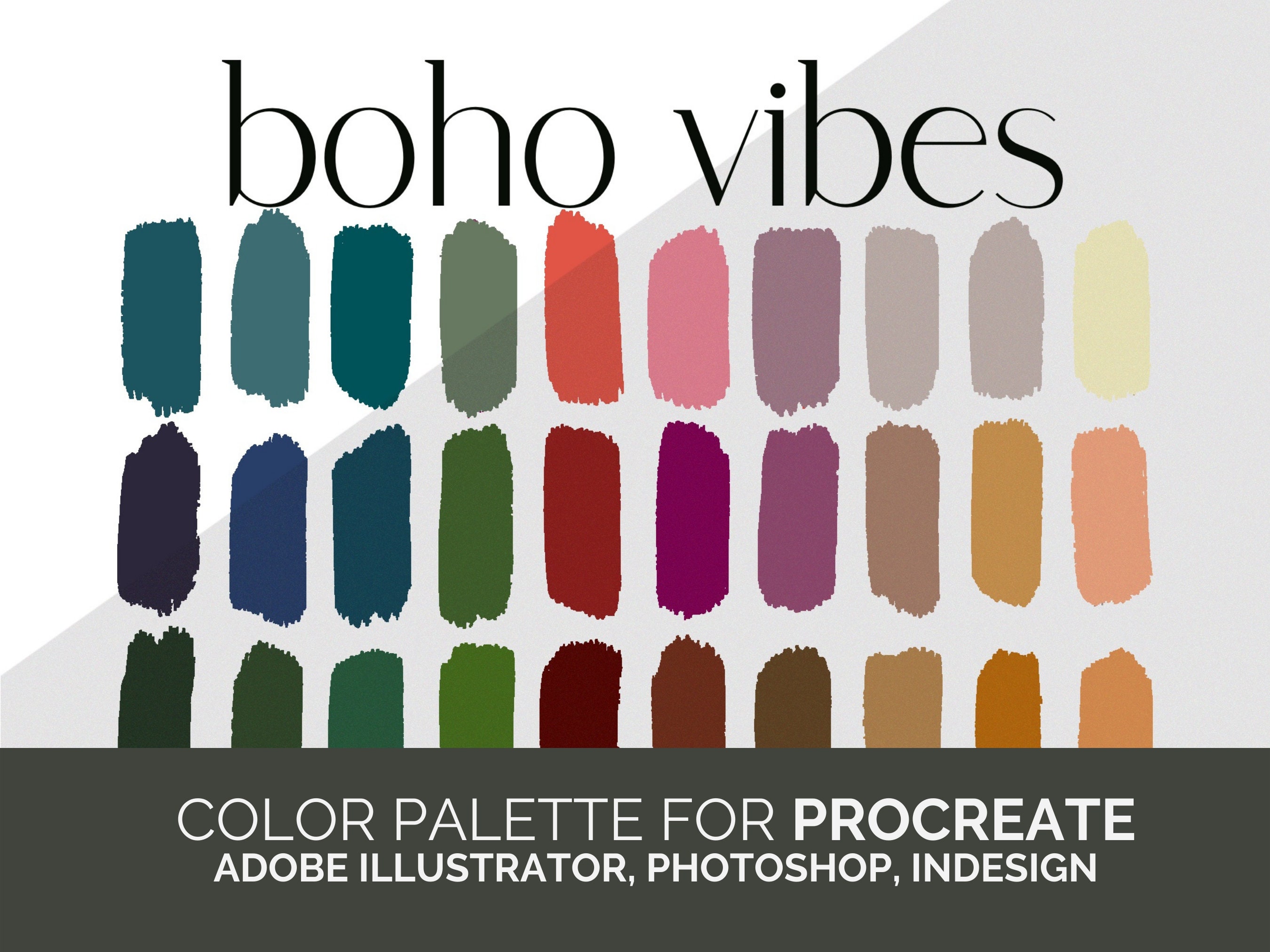 Color Palette for Procreate and Adobe Illustrator - Boho Vibes Color ...