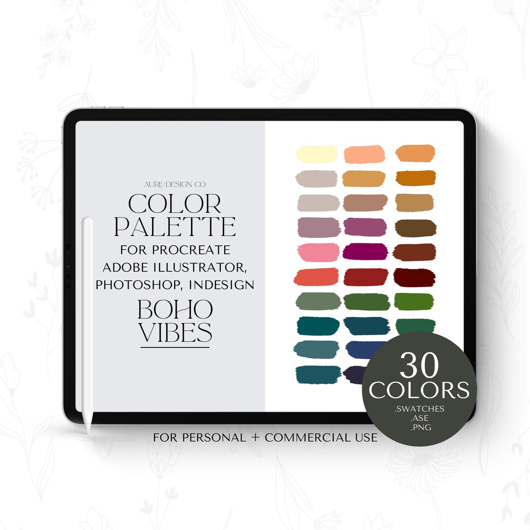 Color Palette for Procreate and Adobe Illustrator - Boho Vibes Color ...