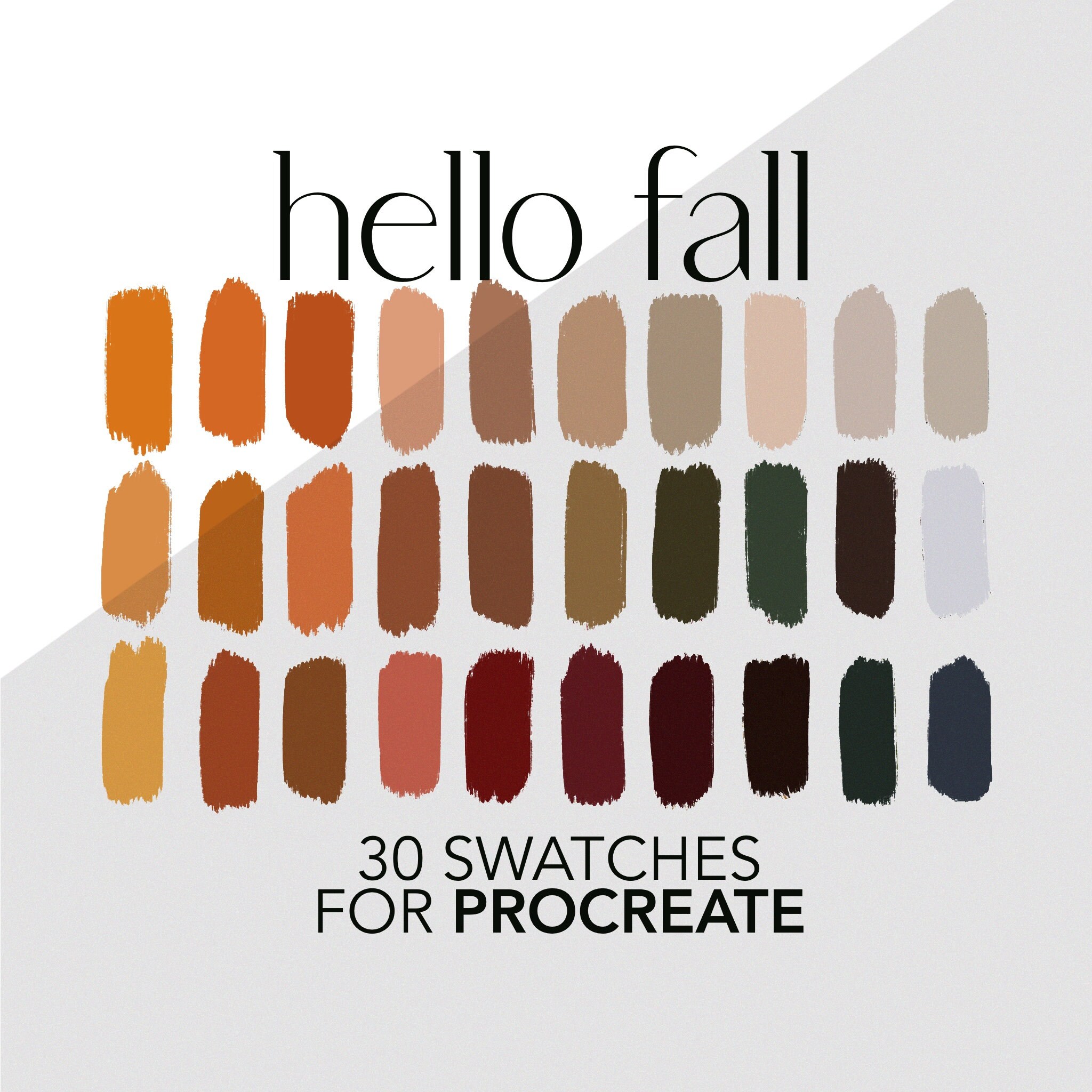 120 Fall Colors for Procreate - Autumn Color Palette Bundle - Procreate ...