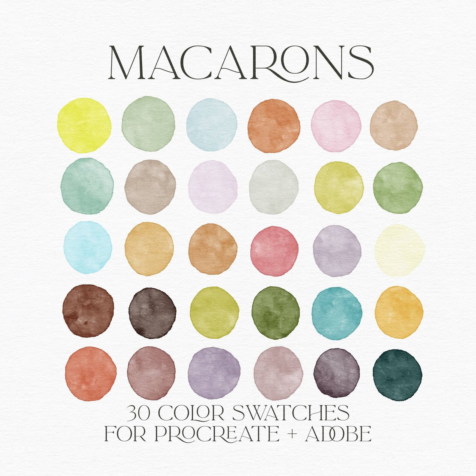 Macarons Color Palette for Procreate 30 Color Swatches Pastel Color ...
