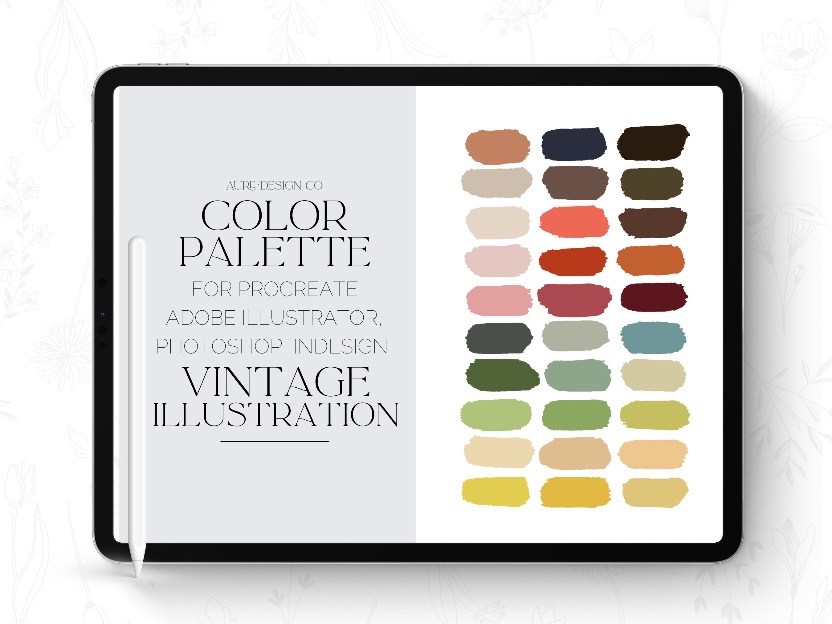Vintage Illustration Color Palette for Illustrator, Procreate, and ...