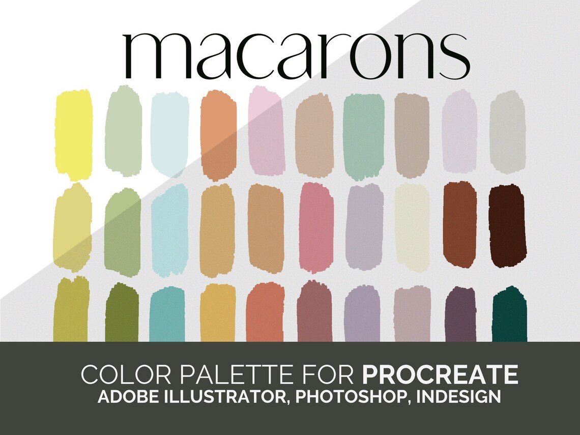 Macarons Color Palette for Procreate 30 Color Swatches Pastel Color ...