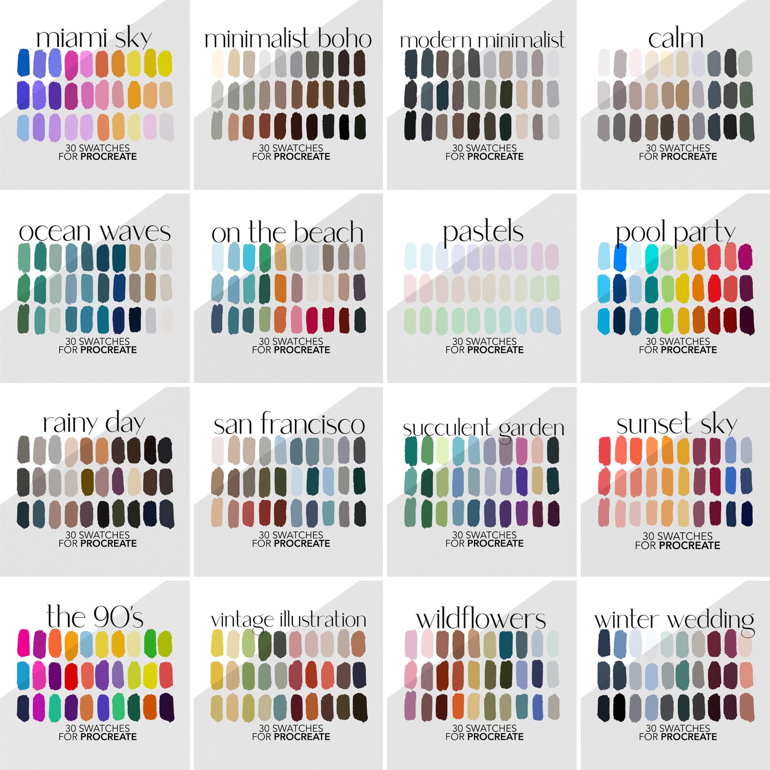 Mega Color Palette Bundle for Procreate and Adobe 960 Color - Etsy