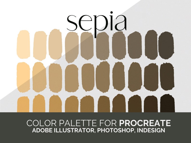 Sepia Procreate Color Palette - Basic Color Swatches for Digital ...