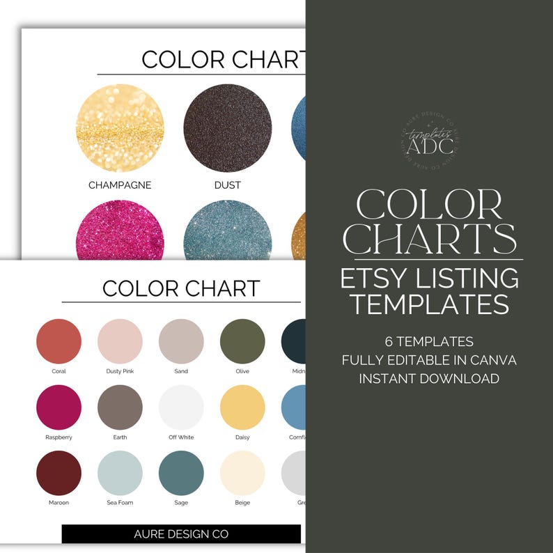 Editable Color Chart for Product Listings - Fully Customizable Canva ...