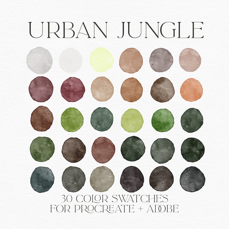 Urban Jungle Color Palette for Procreate, Adobe Illustrator, Terracotta ...