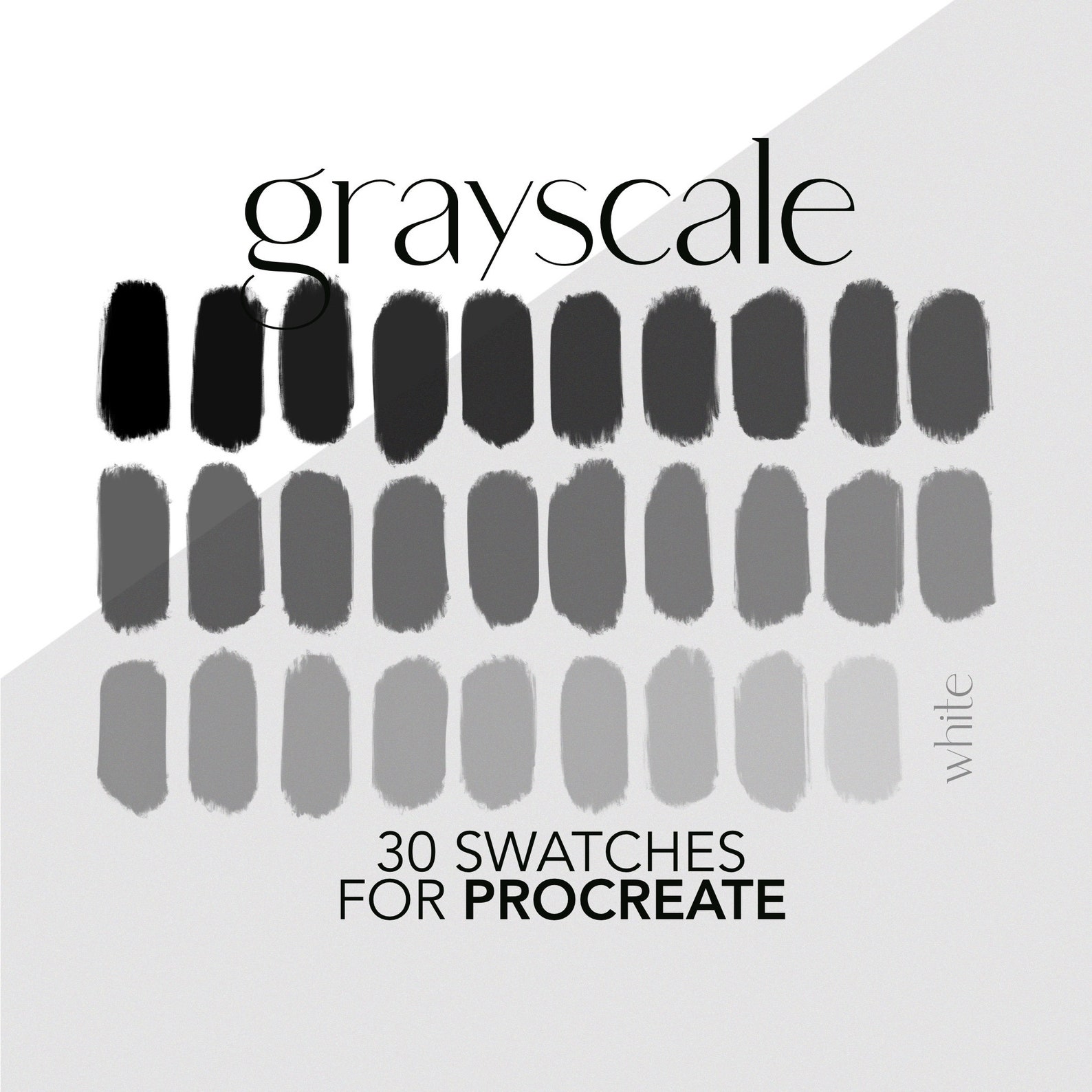 Grayscale Procreate Color Palette Shades Of Gray Swatches Etsy New 