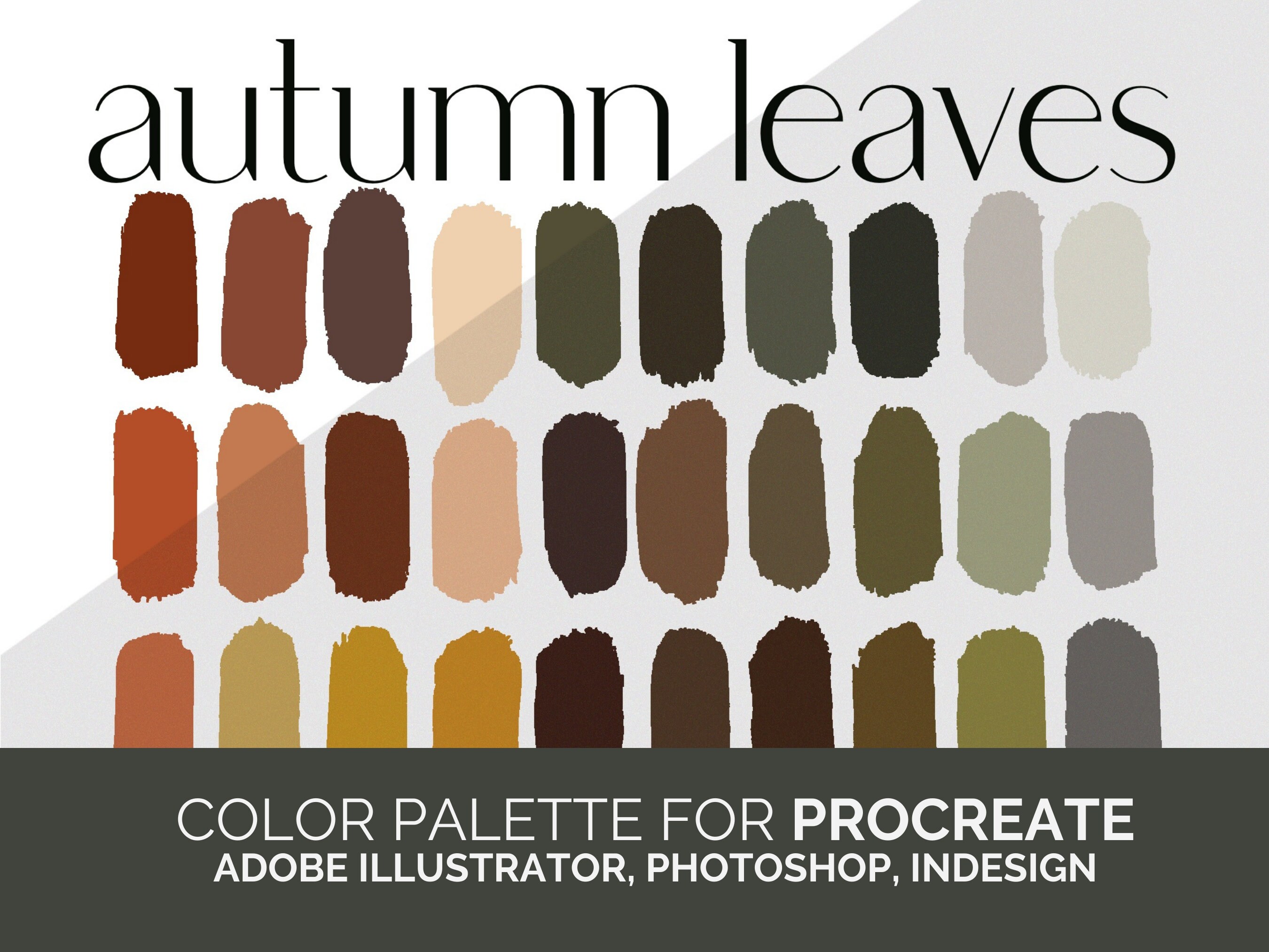 Autumn Color Palette for Adobe Illustrator, Photoshop, Indesign, and ...