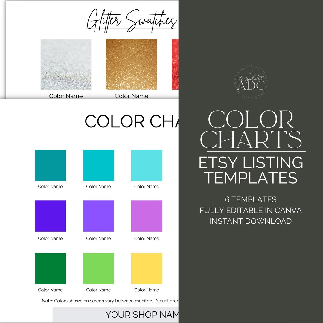 Customizable Color Chart for Product Listings: Editable Canva Template ...