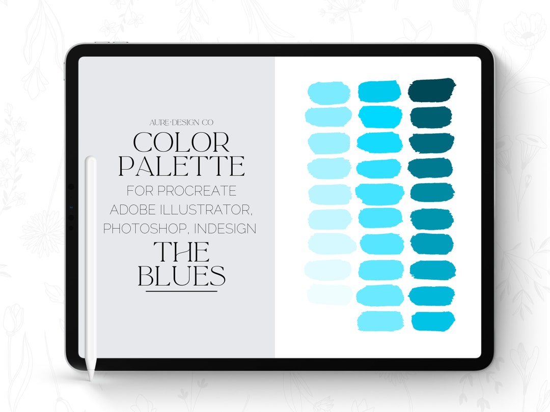 Shades of Blue Procreate Color Palette - Color Swatches for Adobe ...