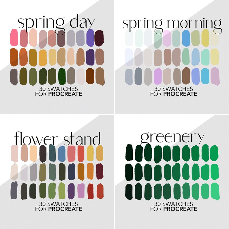 Seasonal Color Palette Bundle for Procreate - 480 Adobe Color Swatches ...