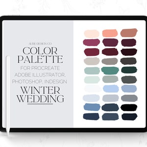 Winter Color Palette, 30 Swatches for Procreate, Adobe Photoshop ...