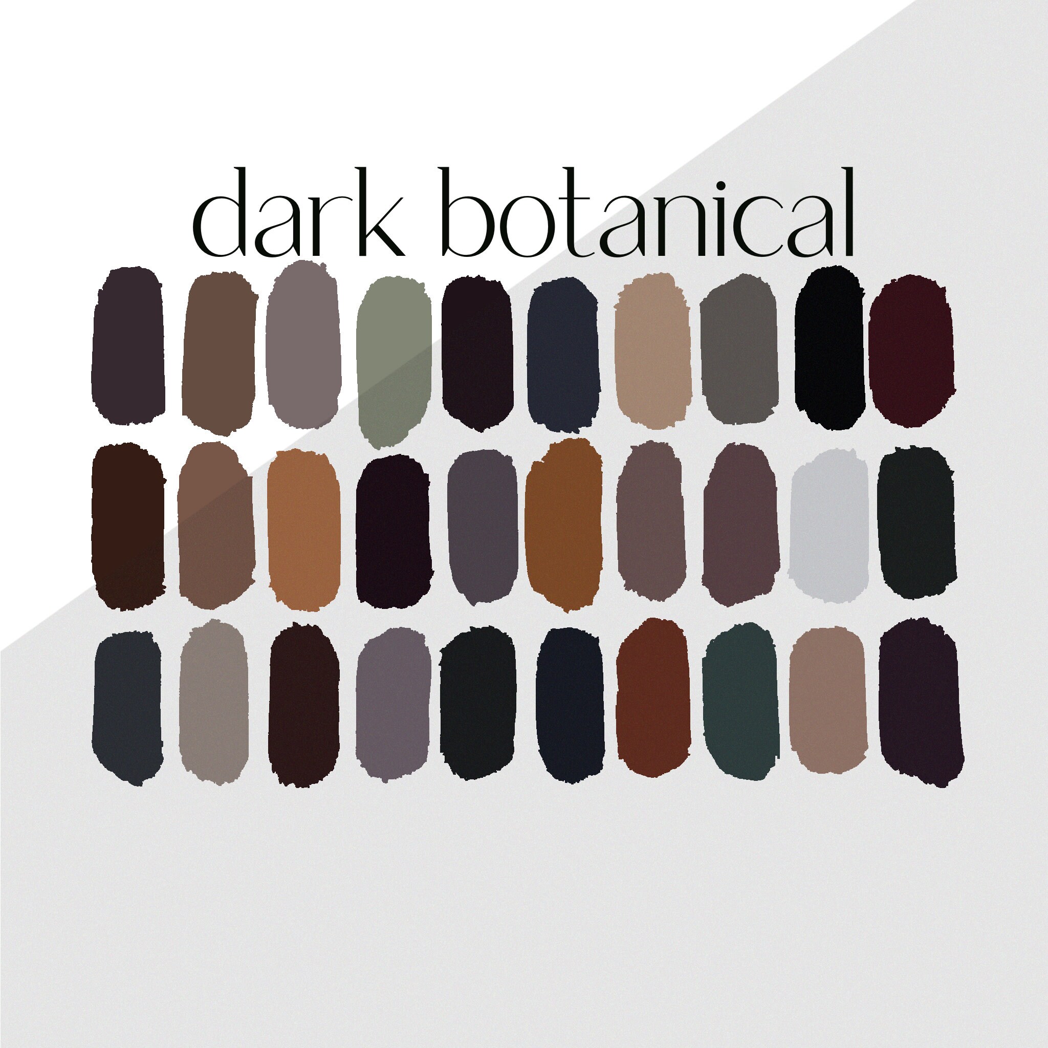 Dark Botanical Color Palette for Procreate Adobe Illustrator - Etsy