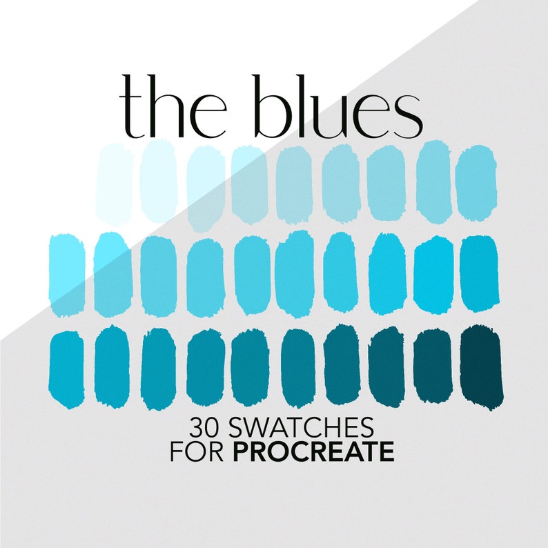 Shades of Blue Procreate Color Palette - Color Swatches for Adobe ...