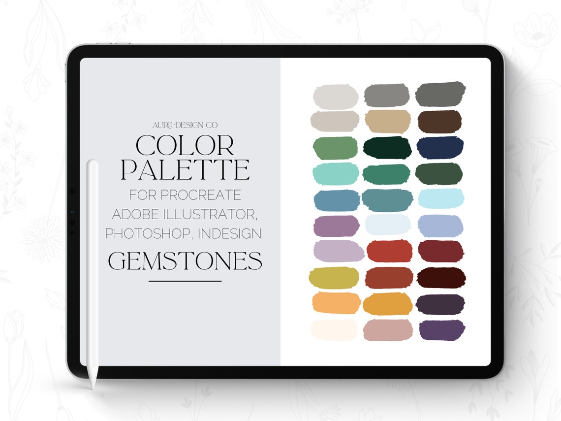 Gemstones Color Palette for Procreate - Gemstones Color Swatches for ...