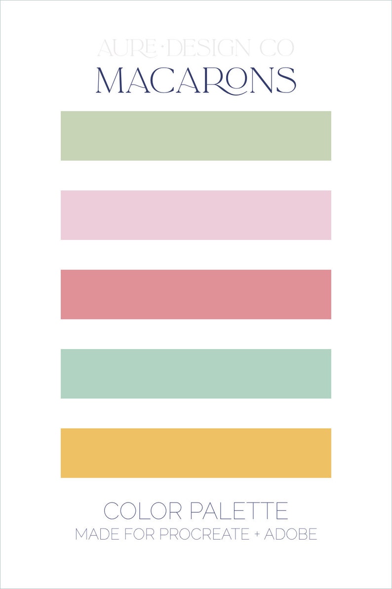 Macarons Color Palette for Procreate 30 Color Swatches Pastel Color ...