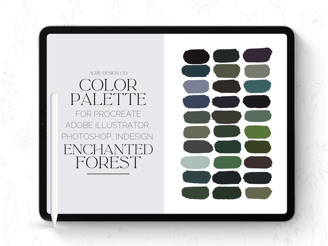 Procreate Palette - Enchanted Forest Color Scheme for Adobe Illustrator ...