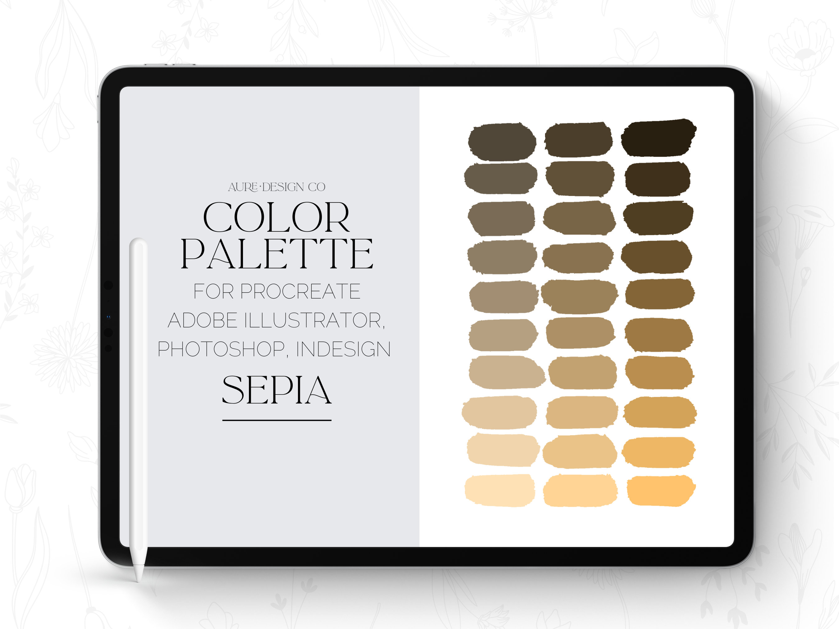 Paleta de colores Sepia Procreate Muestras de color básicas para ...