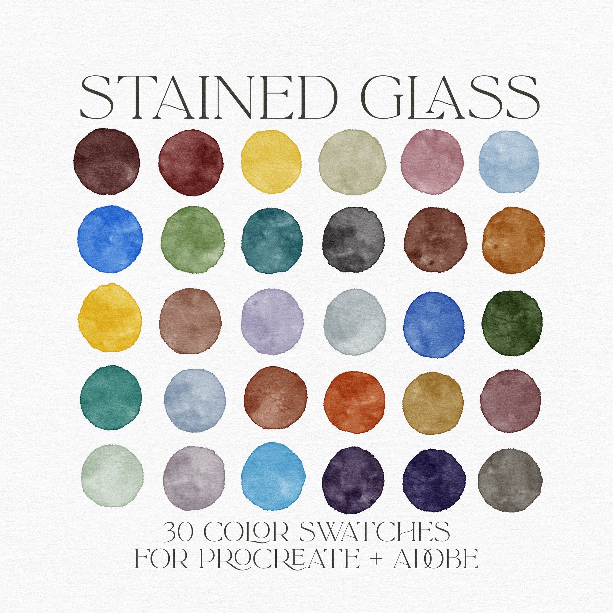 Stained Glass Color Palette For Procreate Adobe Illustrator Photoshop And Indesign Digital