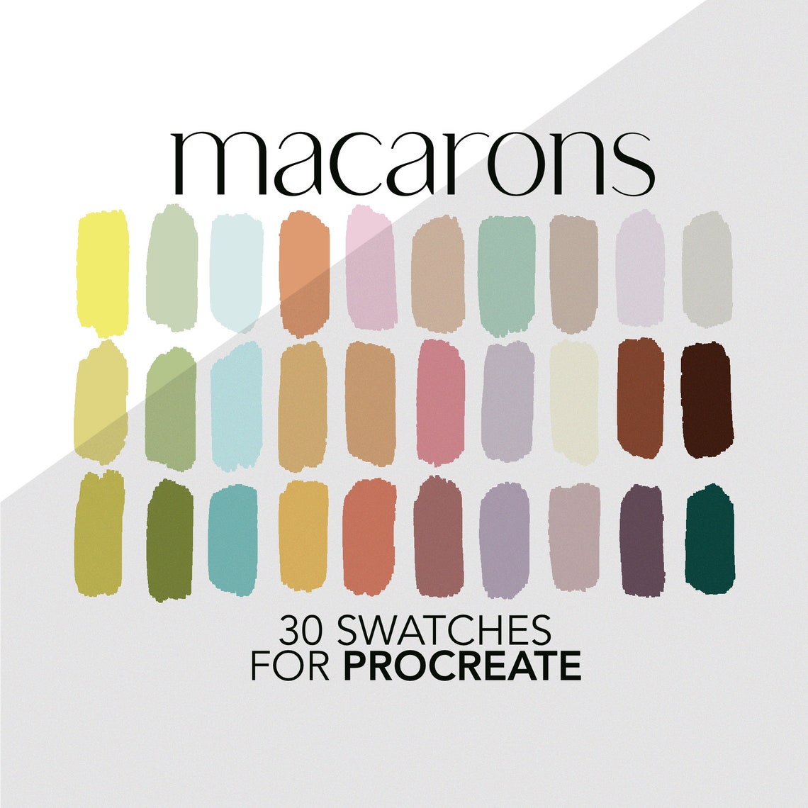 Macarons Color Palette for Procreate 30 Color Swatches Pastel Color ...