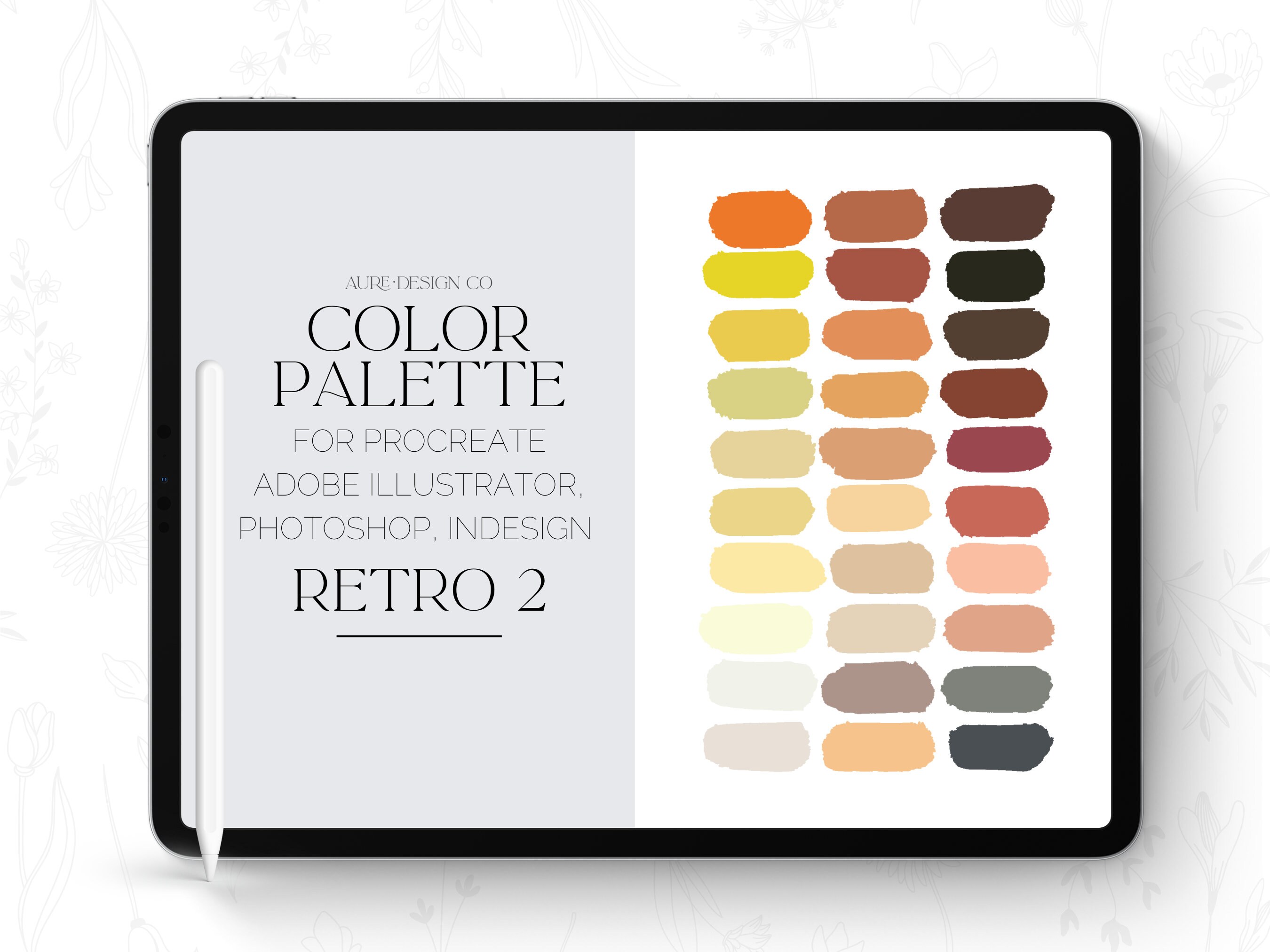 Vintage Color Palette for Procreate - Retro Color Swatches for Adobe ...