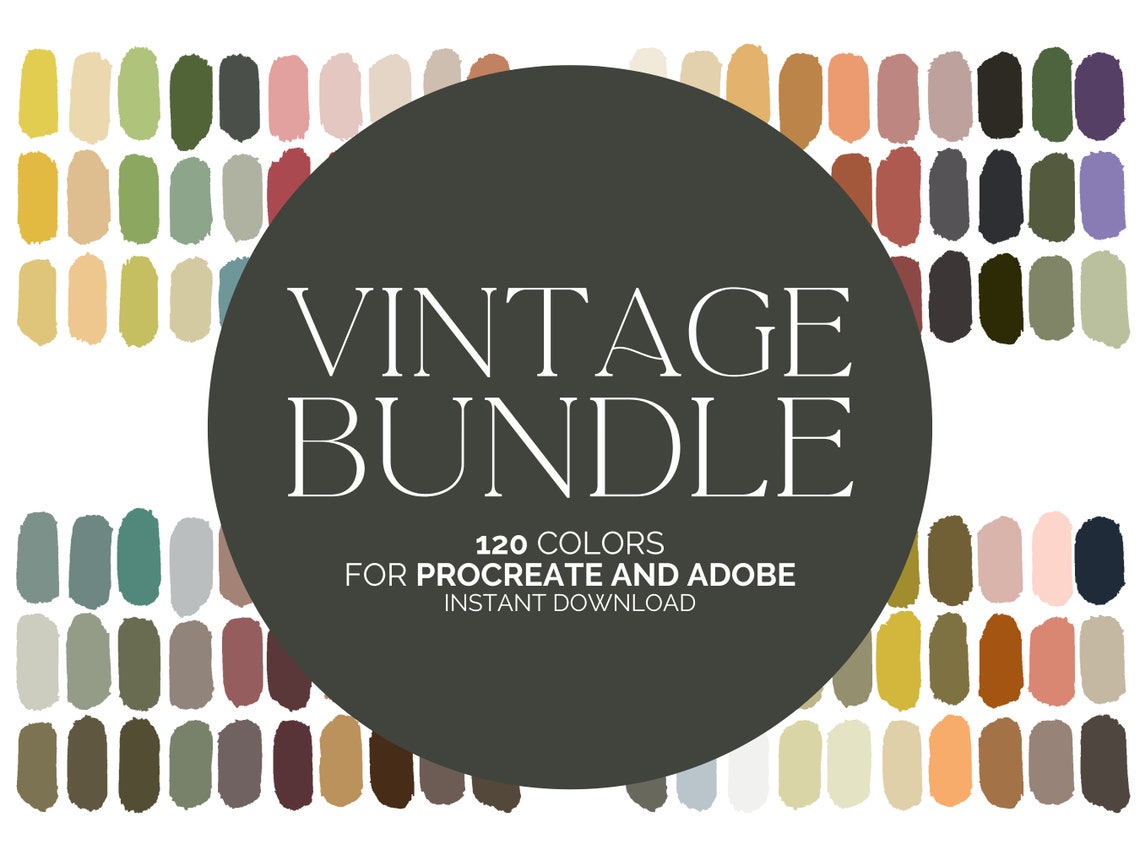 120 Vintage Colors for Procreate - Palette Bundle - Procreate Tools for ...