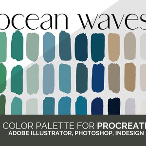 Ocean Color Palette for Procreate - 30 Swatches for Adobe Illustrator ...