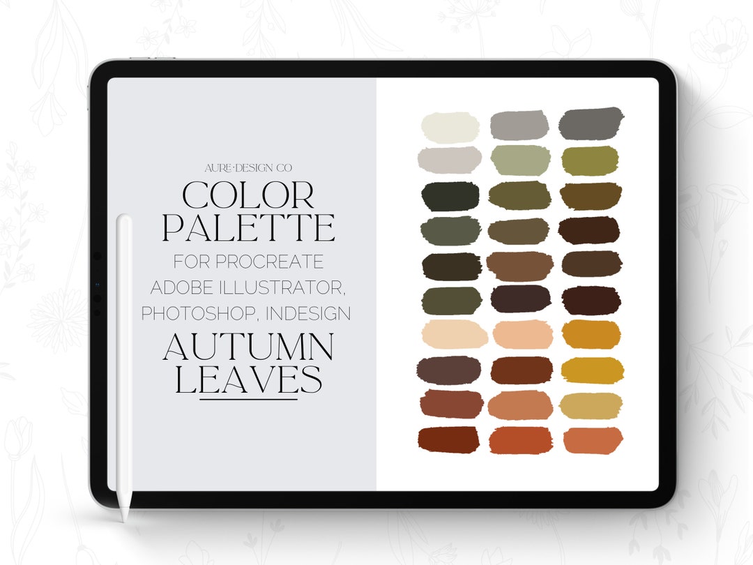 Autumn Color Palette for Adobe Illustrator, Photoshop, Indesign, and ...