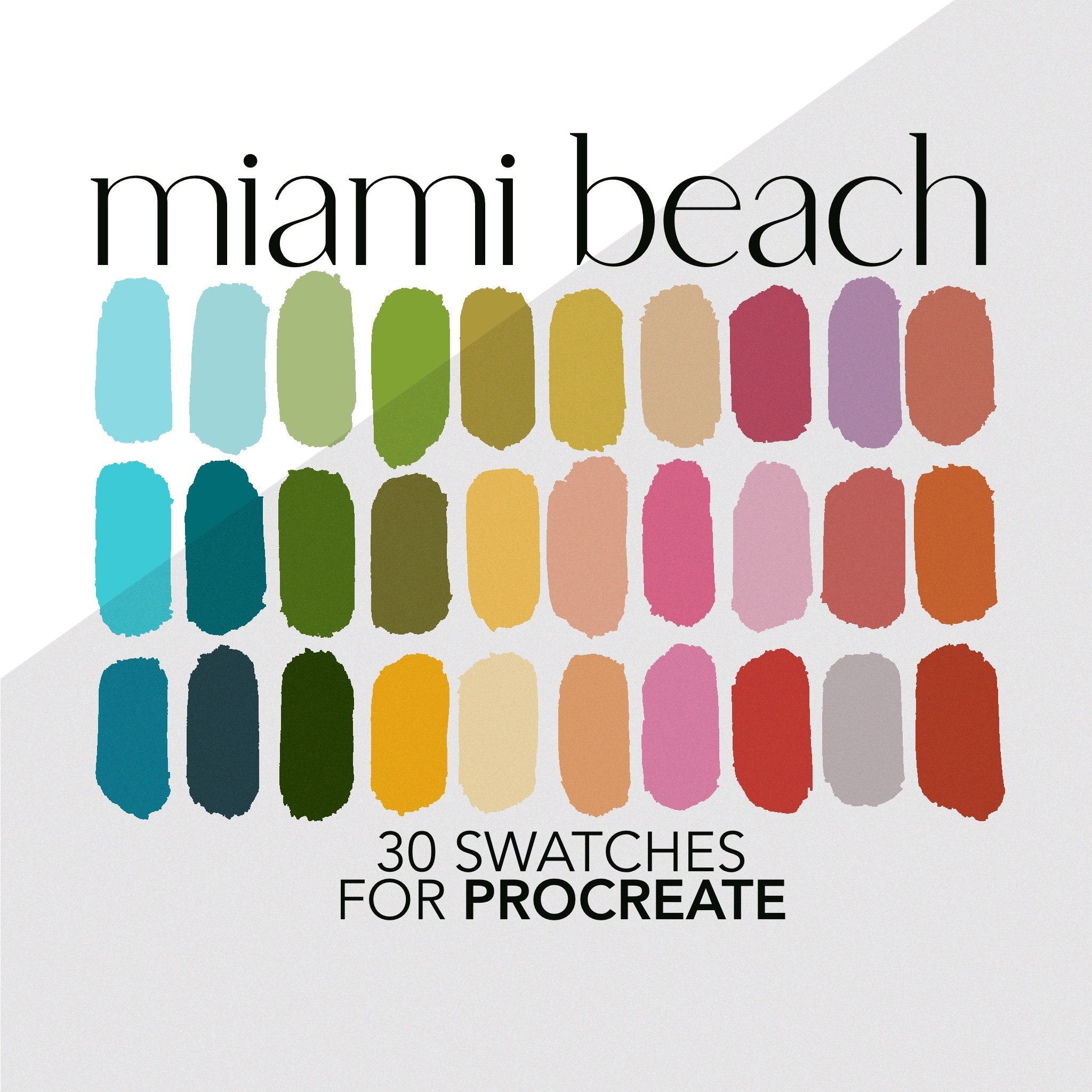 Procreate Color Palette Miami Beach Color Scheme For Procreate Digital