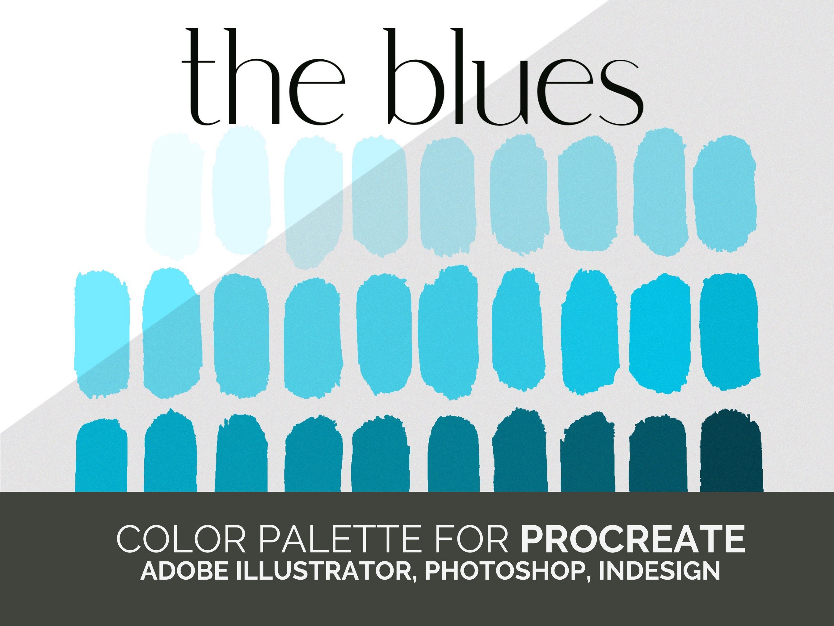 Shades of Blue Procreate Color Palette Color Swatches for - Etsy