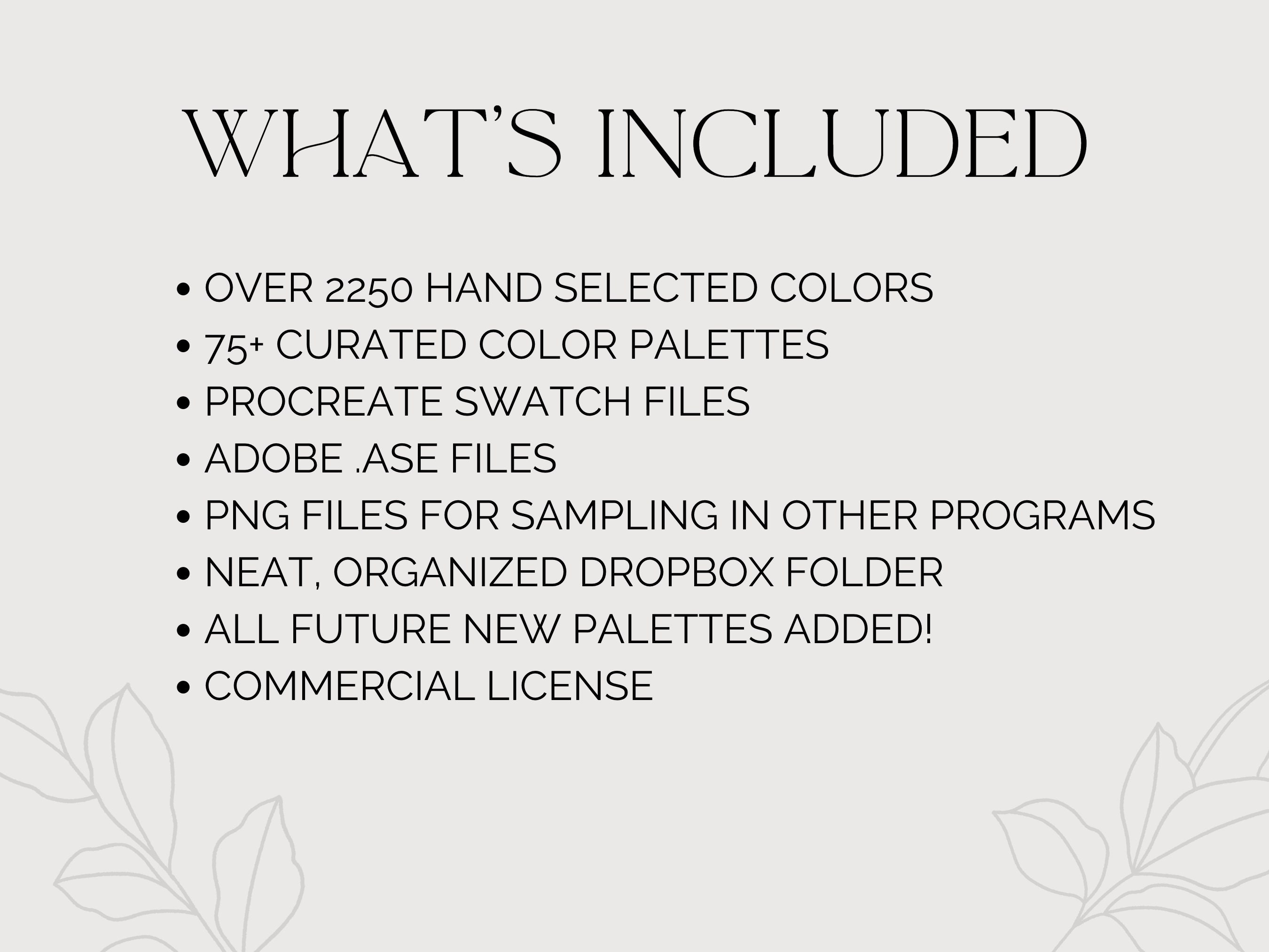 Color Palette Bundle For Procreate Color Swatches For Adobe Photoshop Illustrator Indesign