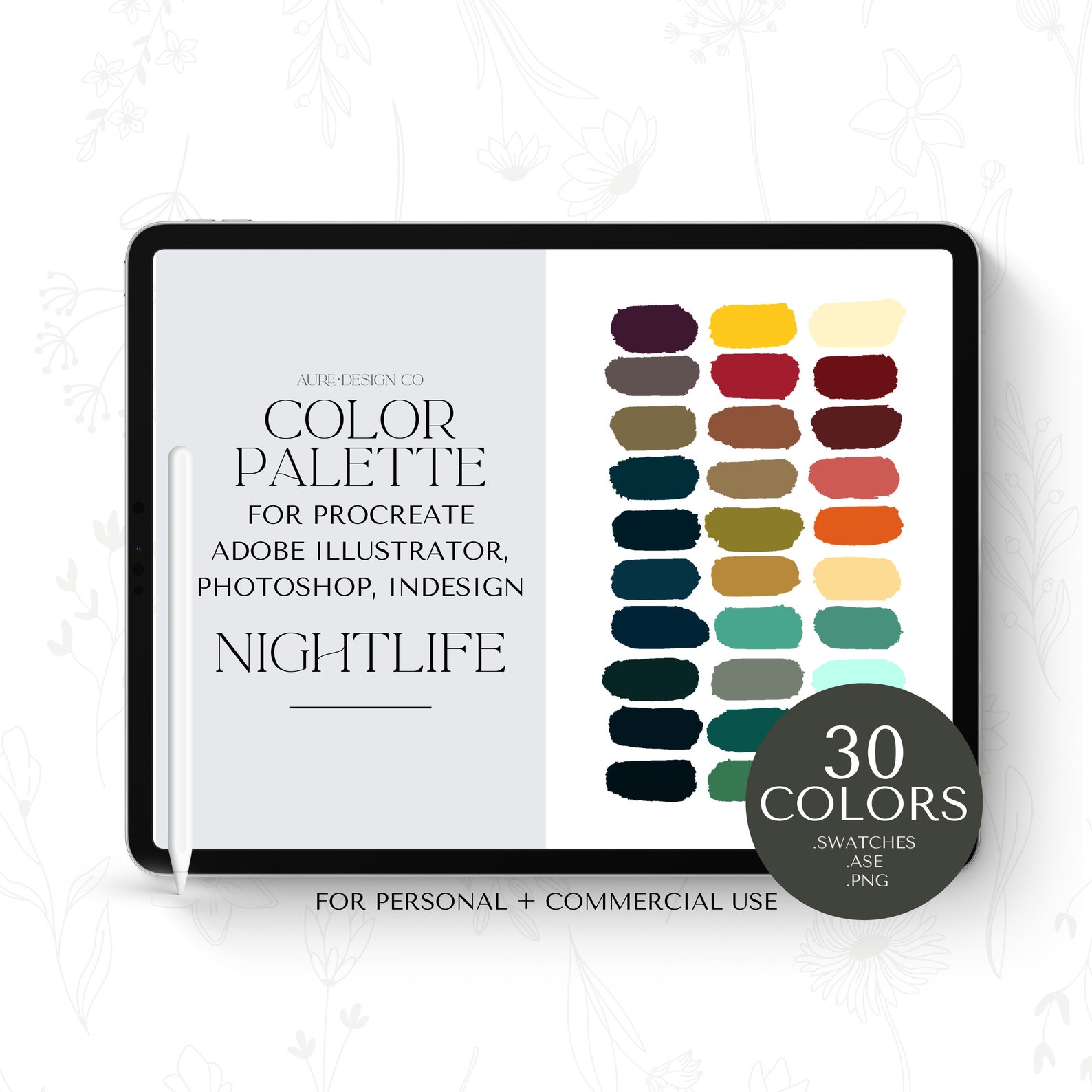 Bright Retro Color Palette for Procreate, Adobe Illustrator Swatches ...