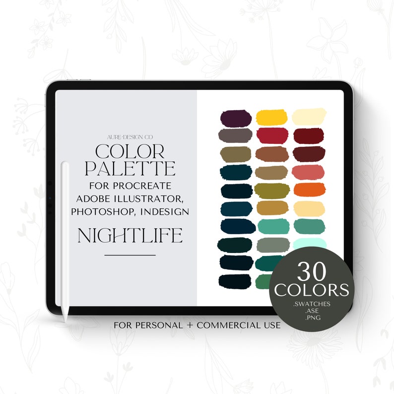 Bright Retro Color Palette for Procreate, Adobe Illustrator Swatches ...