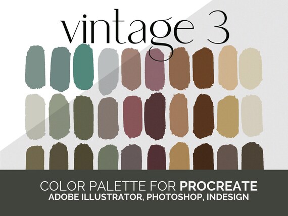 Procreate Color Palette Vintage Color Swatches Earthy - Etsy