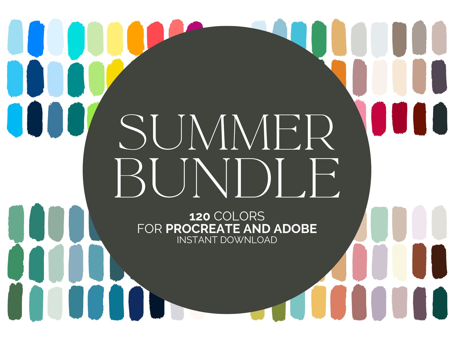 Summer Color Palette Bundle for Procreate and Adobe - 120 Bright ...