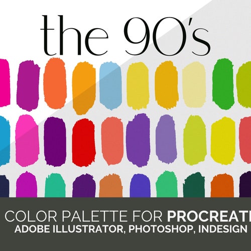The 90s Color Palette for Procreate Adobe Photoshop - Etsy