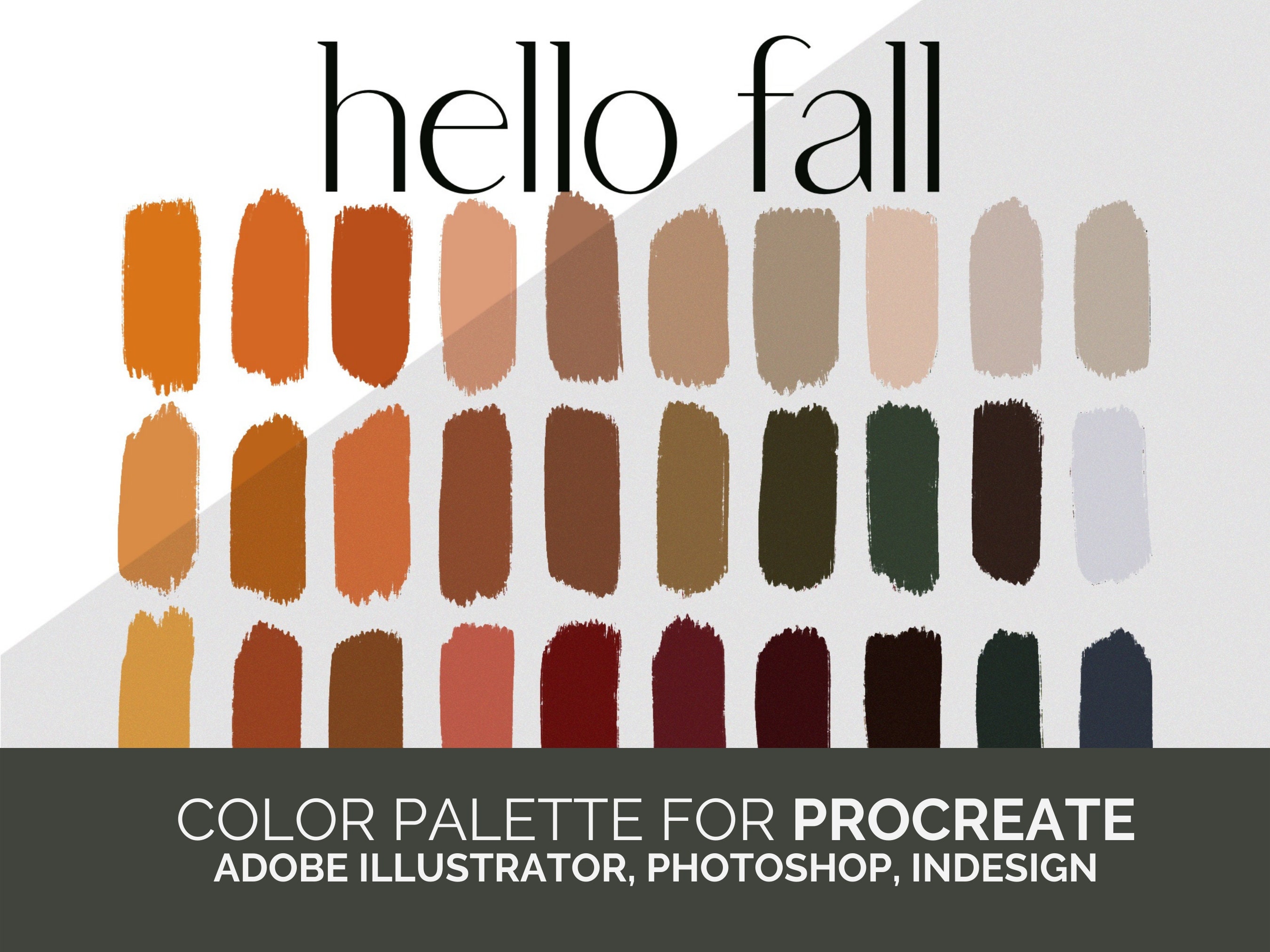 Fall Color Palette for Procreate and Adobe - Autumn Color Swatches for ...