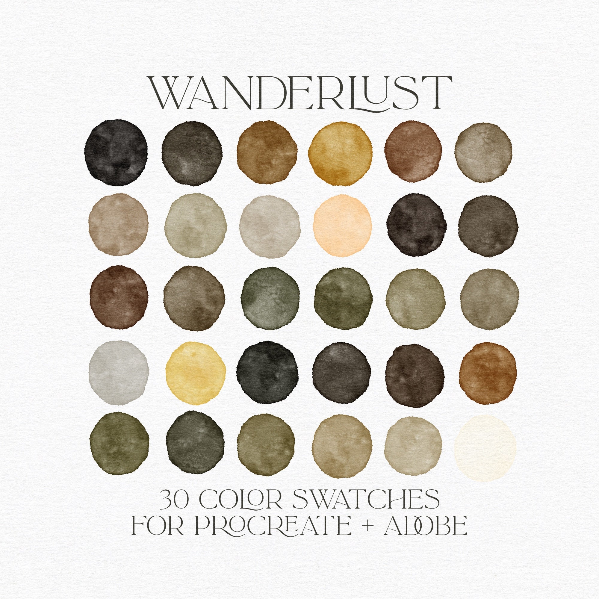 Nature Inspired Color Palette for Procreate, Adobe Illustrator ...